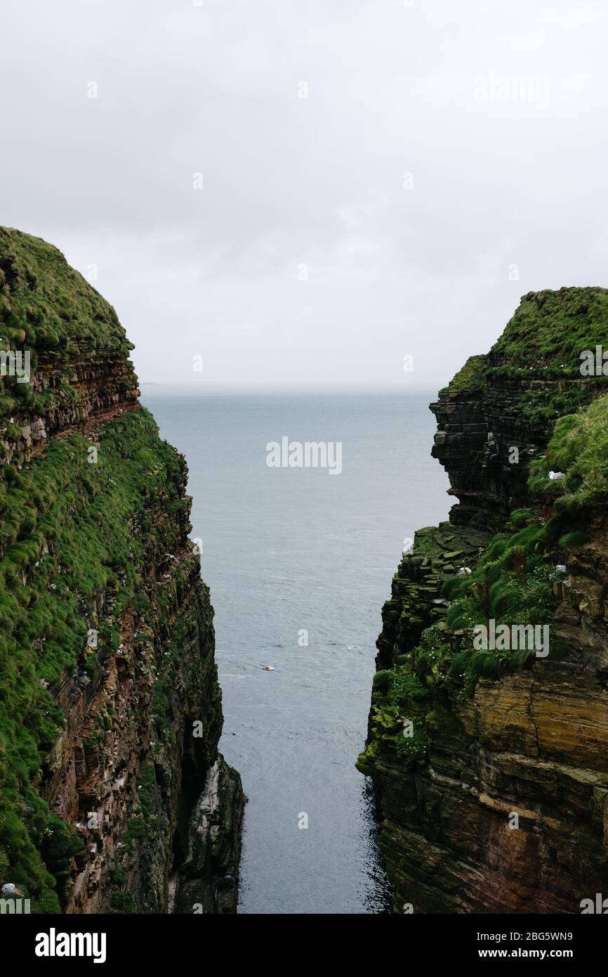 Rock cleft near Duncansby Head, Caithness, Highland, Scotland, UK Stock ...