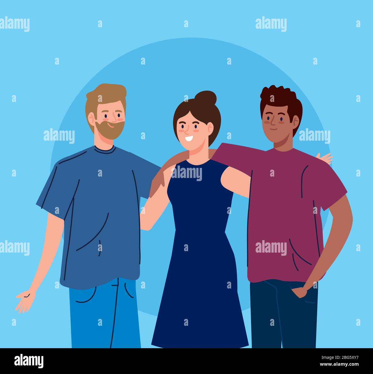 young people together avatar characters Stock Vector Image & Art - Alamy