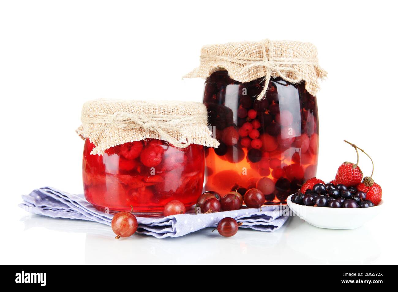 Home made berry jam isolated on white Stock Photo - Alamy