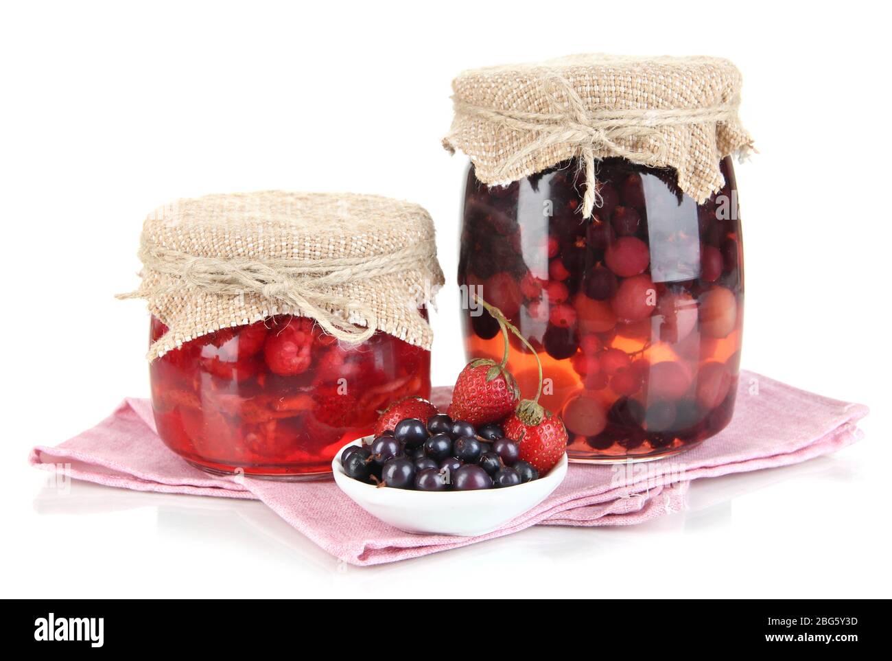 Home made berry jam isolated on white Stock Photo - Alamy