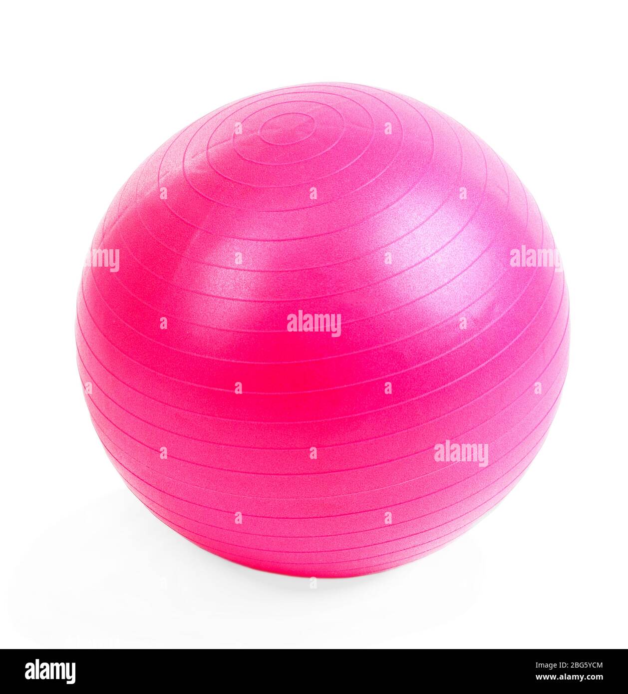 Pink ball for fitness isolated on white Stock Photo - Alamy