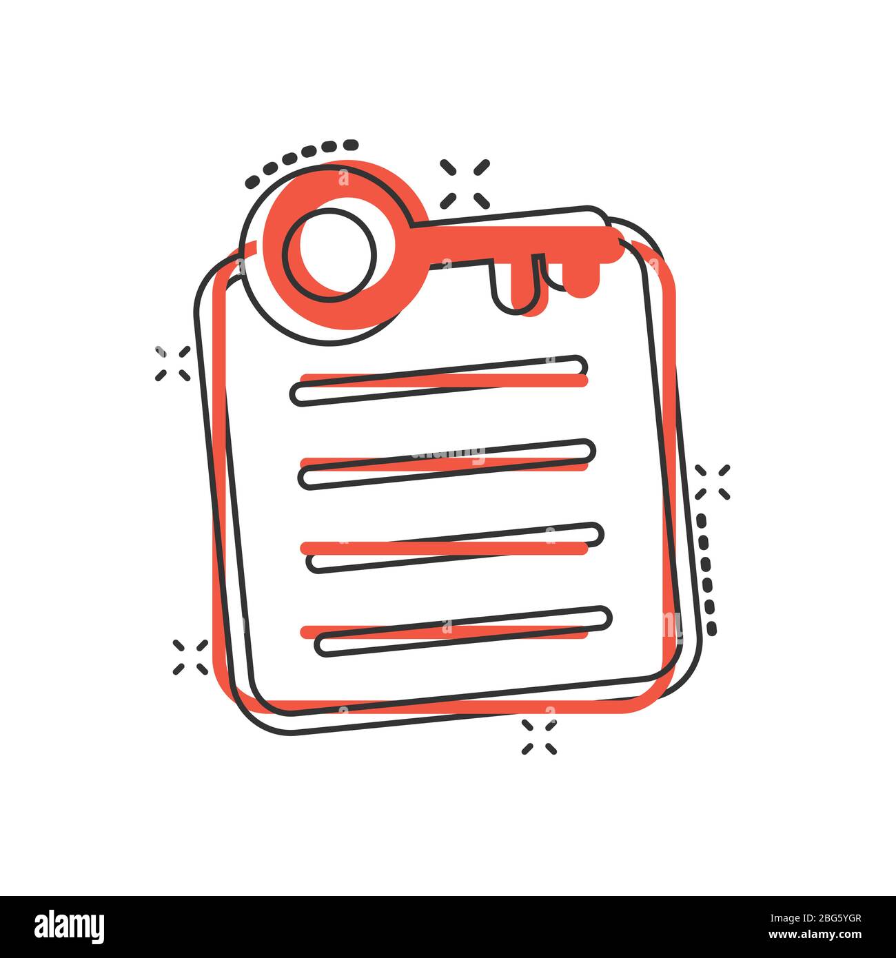 Password account icon in comic style. Keyword cartoon vector ...