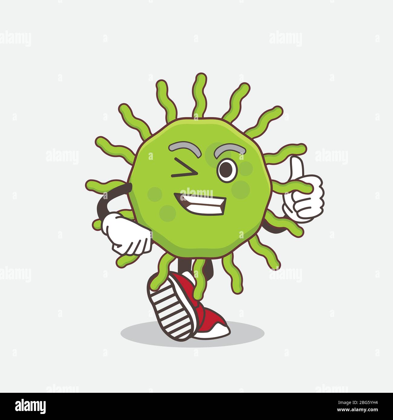 Illustration of Green Virus Mascot Character Vector Stock Vector Image ...