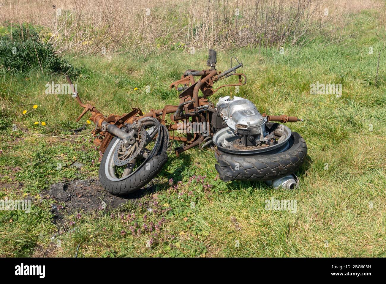 Burnt motorcycle hi-res stock photography and images - Alamy