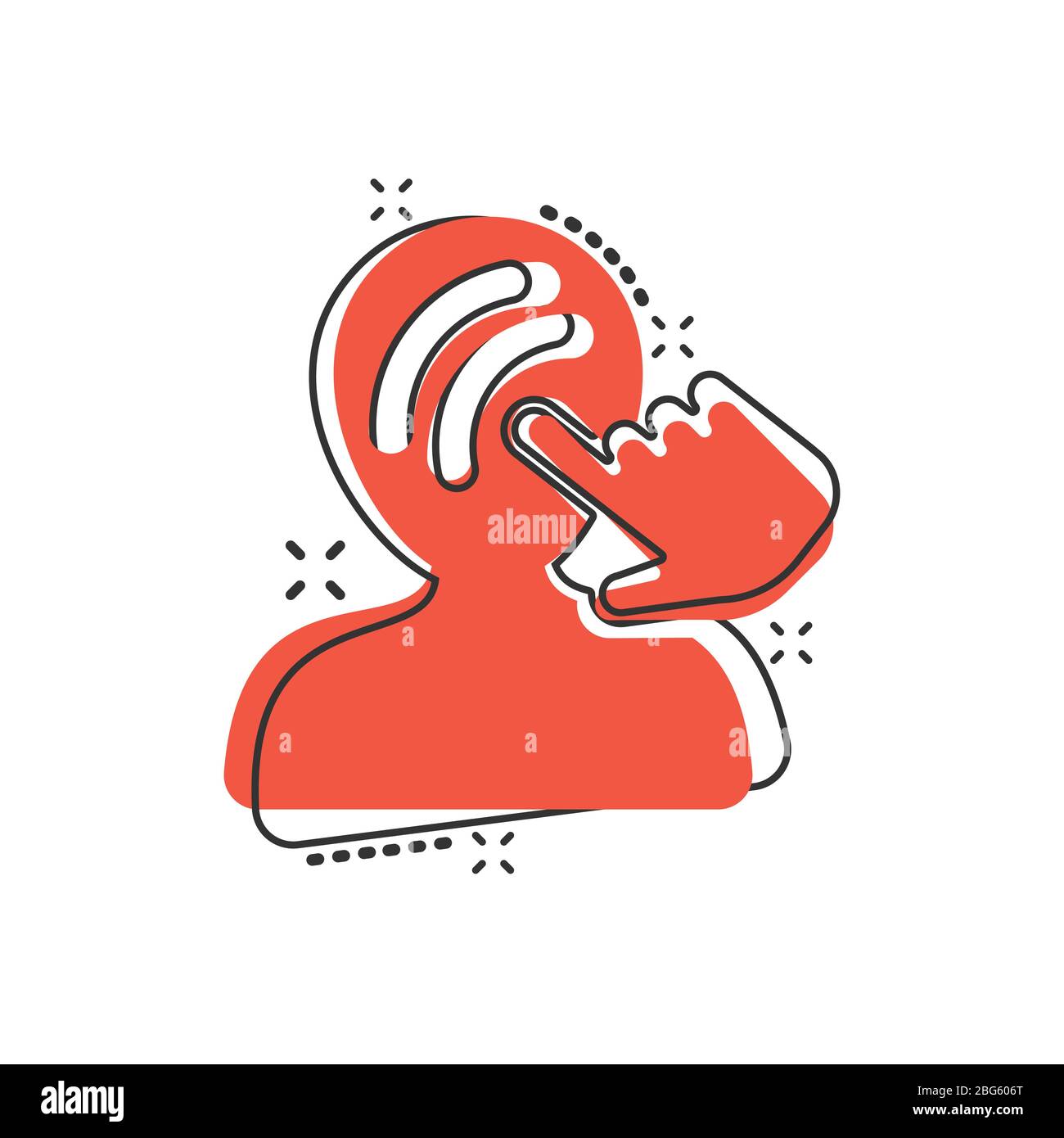 Mind awareness icon in comic style. Idea human cartoon vector ...