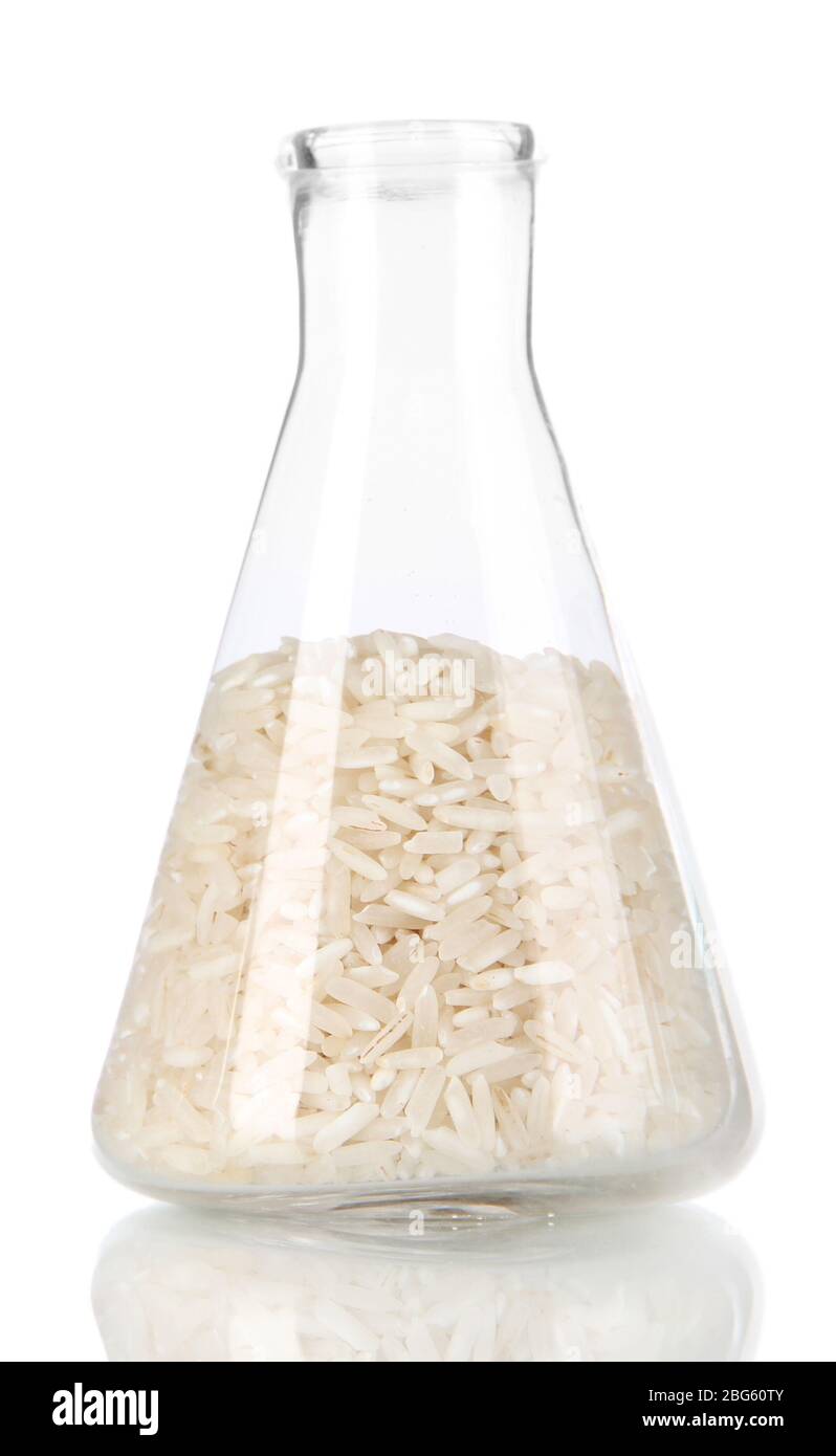 Groats in test tube isolated on white Stock Photo - Alamy