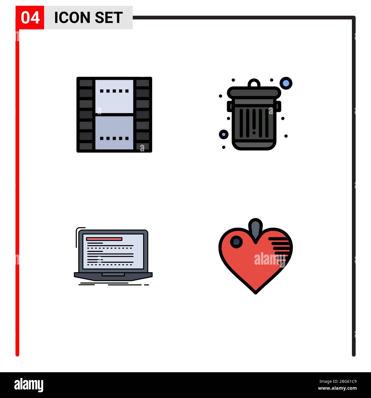 Stock Vector Icon Pack of 4 Line Signs and Symbols for basic, coding ...