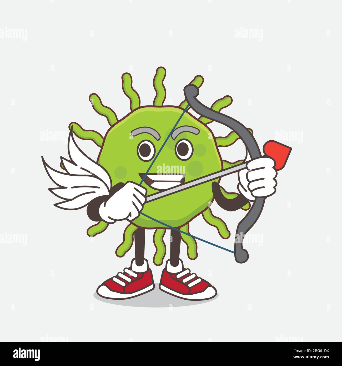 Illustration of Green Virus Mascot Character Vector Stock Vector Image ...