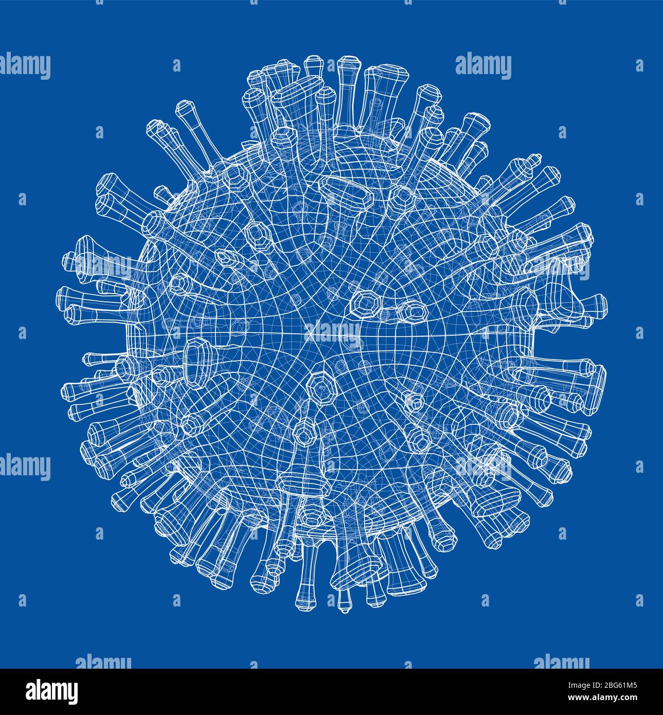Vector wire-frame model of a virus Stock Vector Image & Art - Alamy