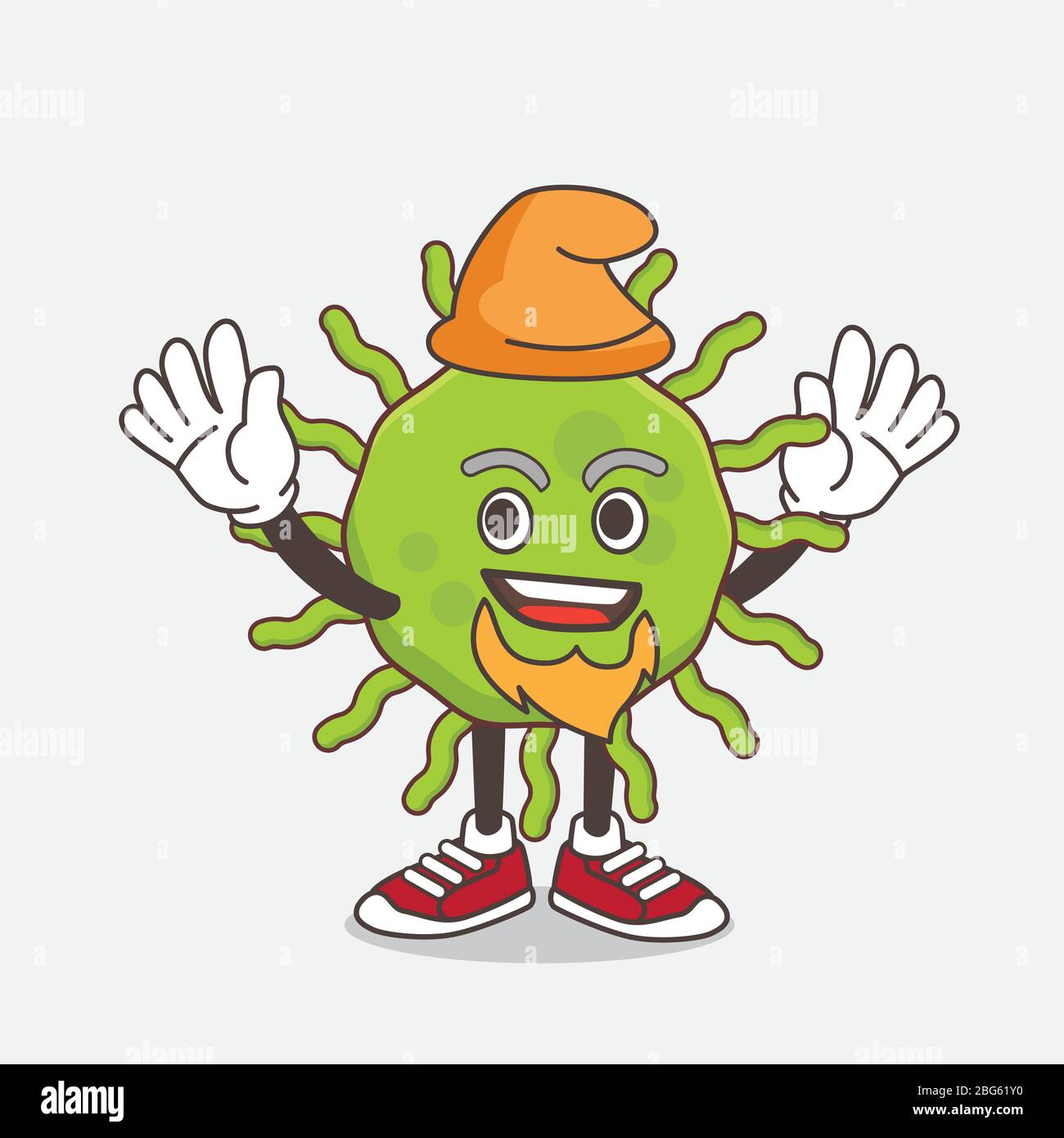 Illustration of Green Virus Mascot Character Vector Stock Vector Image ...