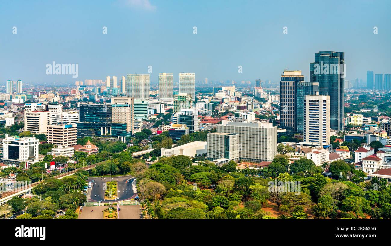 Aerial panorama of Jakarta, the capital of Indonesia Stock Photo - Alamy