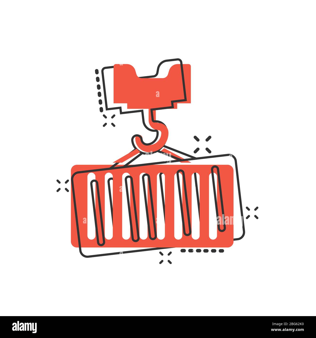 Container icon in comic style. Delivery cargo cartoon vector ...