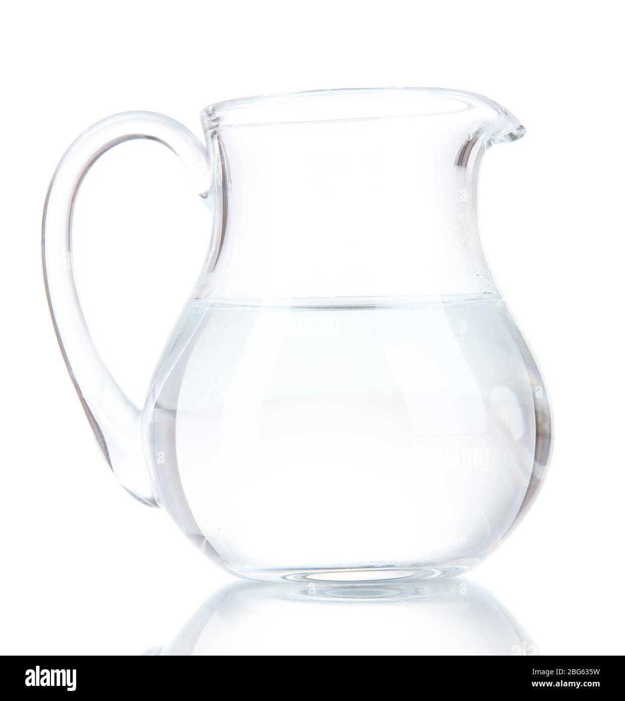 Glass pitcher of water isolated on white Stock Photo - Alamy