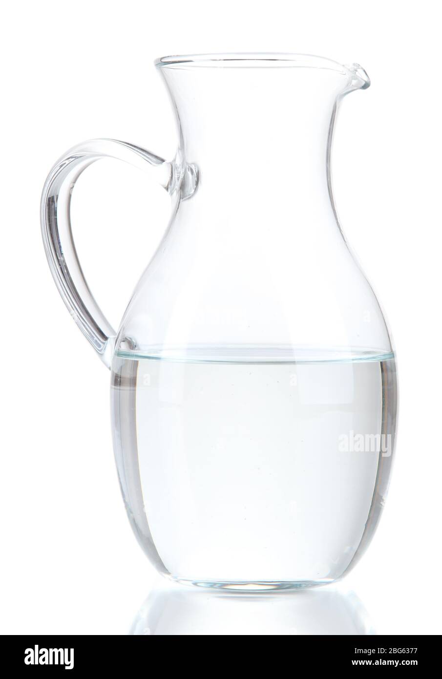Glass pitcher of water isolated on white Stock Photo - Alamy