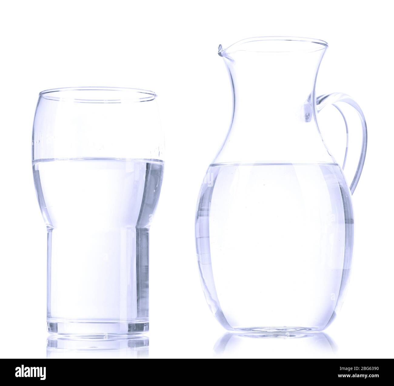 Glass pitcher of water and glass isolated on white Stock Photo - Alamy