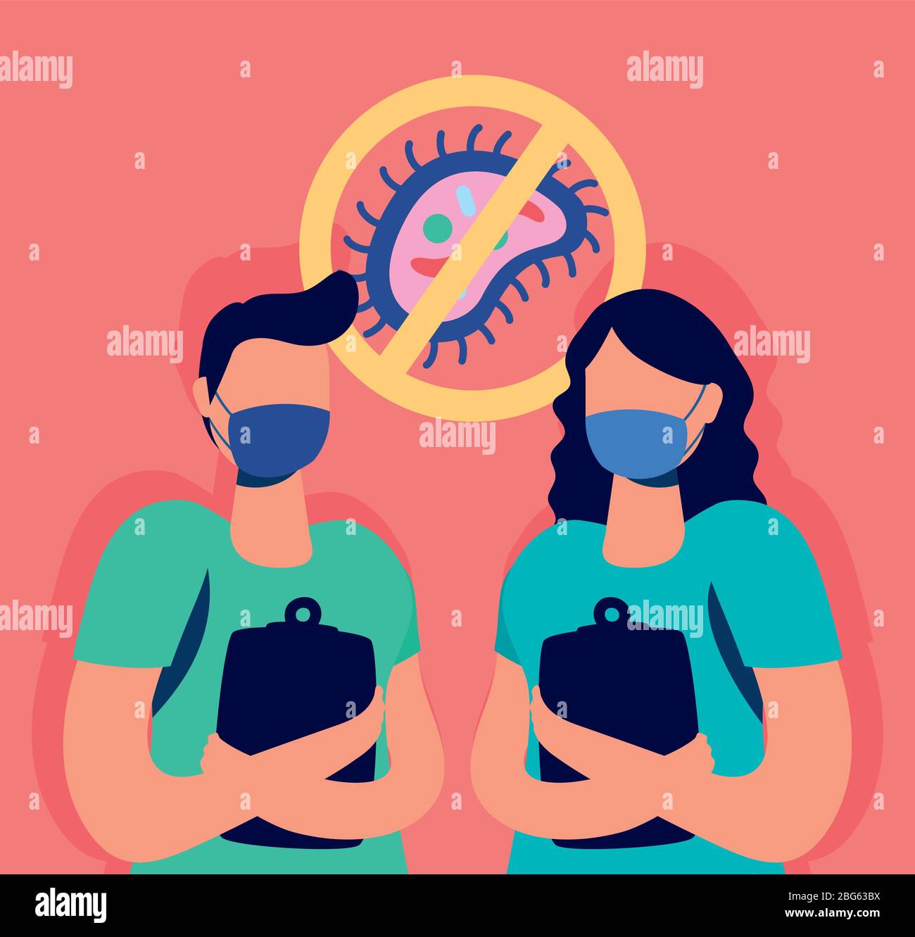 Female doctors couple checklist characters hi-res stock photography and ...