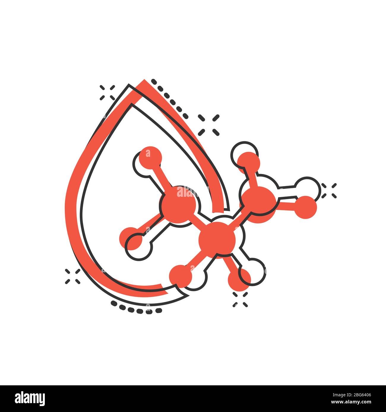 Acid molecule icon in comic style. Dna cartoon vector illustration on ...