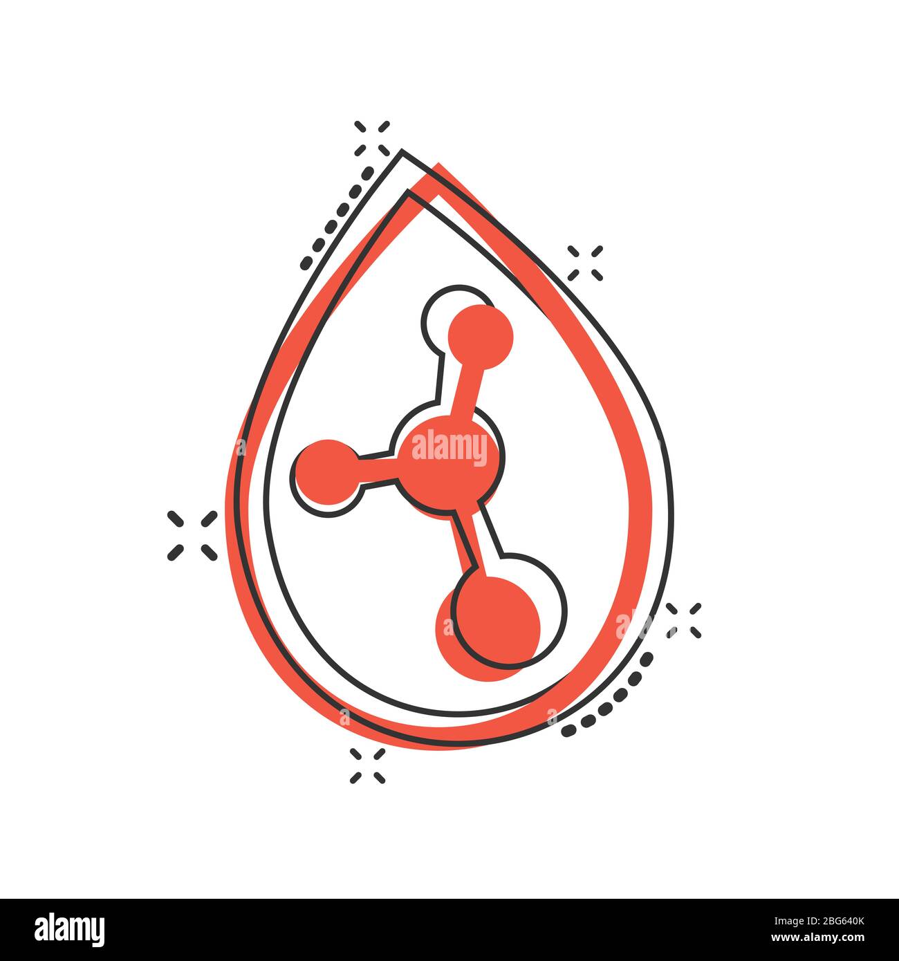 Acid molecule icon in comic style. Dna cartoon vector illustration on ...