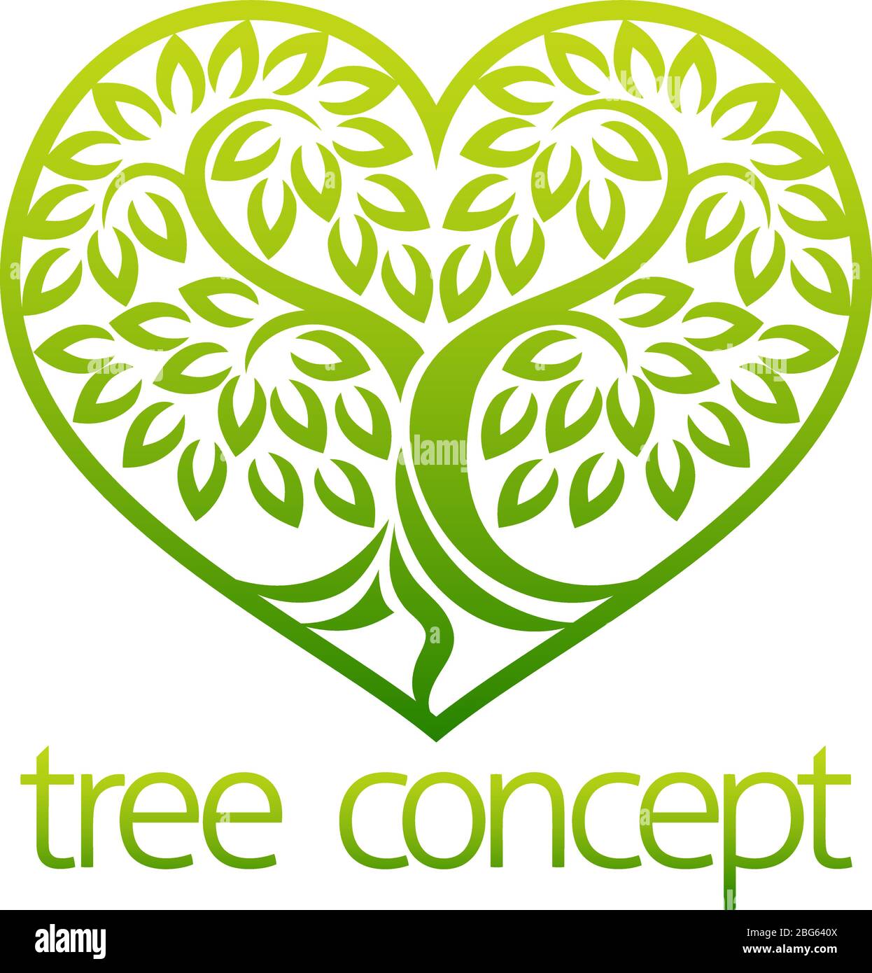 Tree Icon Concept Heart Stock Vector Image & Art - Alamy