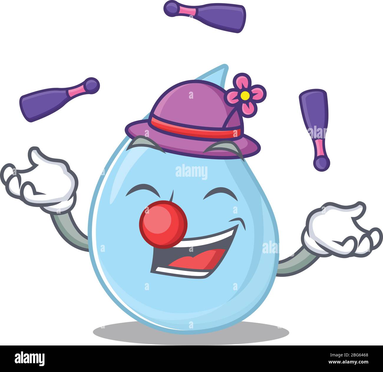 An attractive raindrop cartoon design style playing juggling Stock ...