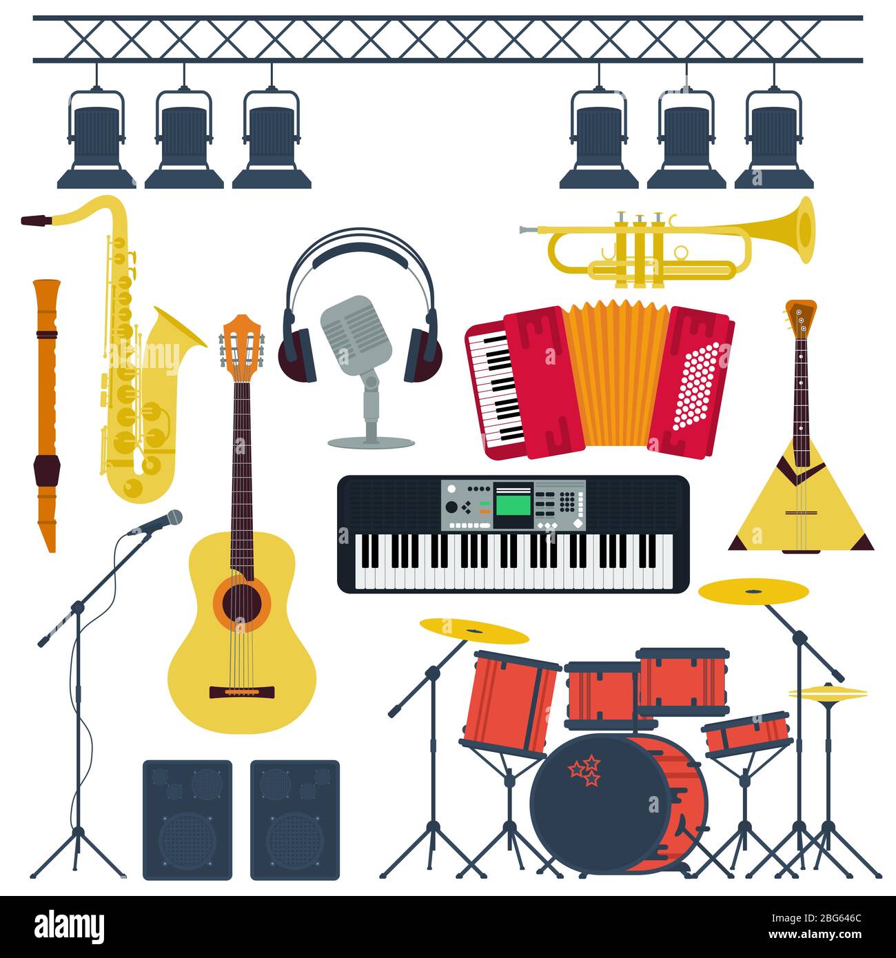 Vector Musical Instruments Isolated Stock Vector Image & Art - Alamy