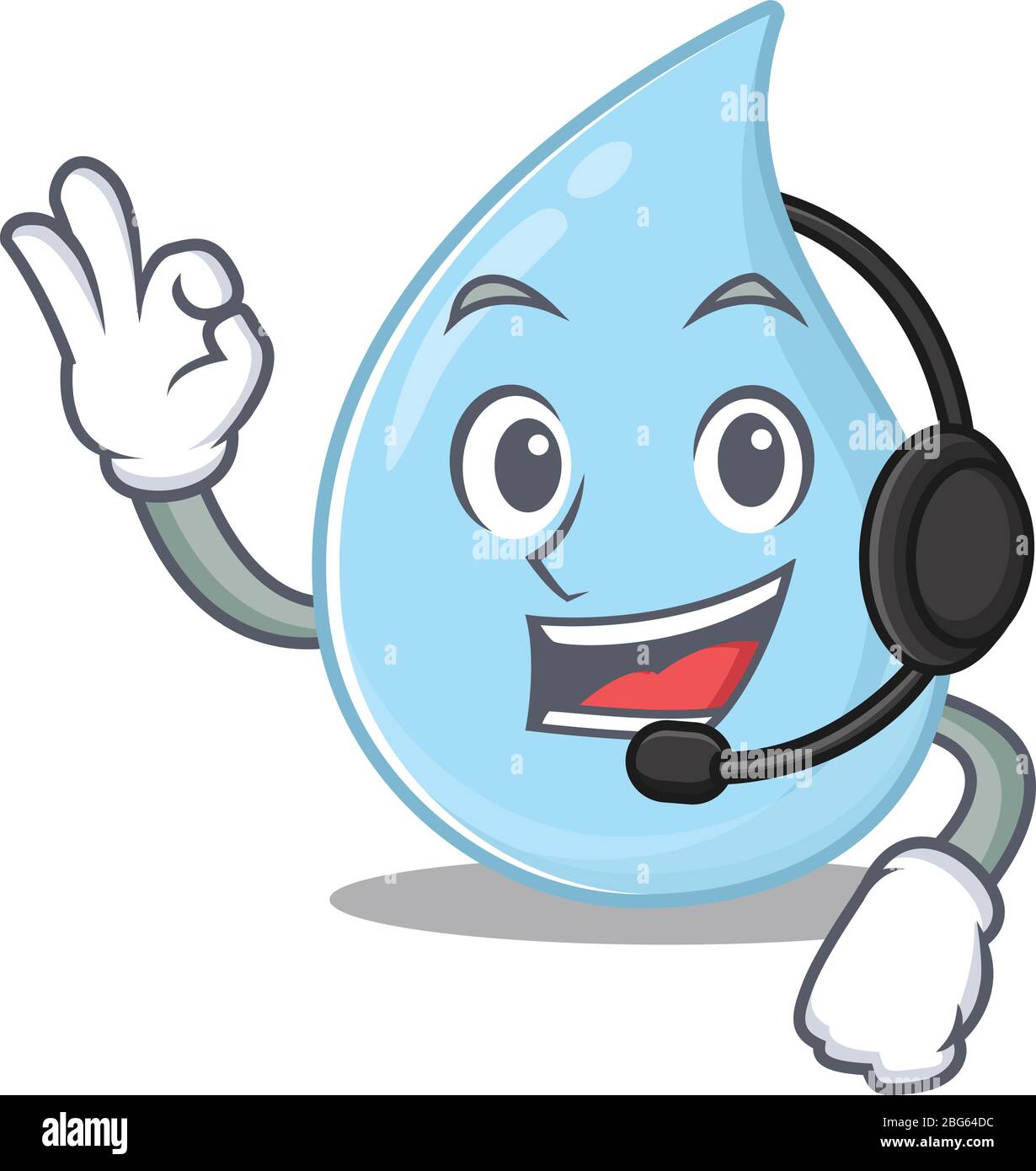 A gorgeous raindrop mascot character concept wearing headphone Stock ...