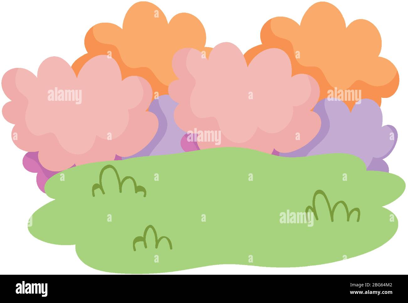 bush foliage grass botanical greenery isolated icon vector illustration ...