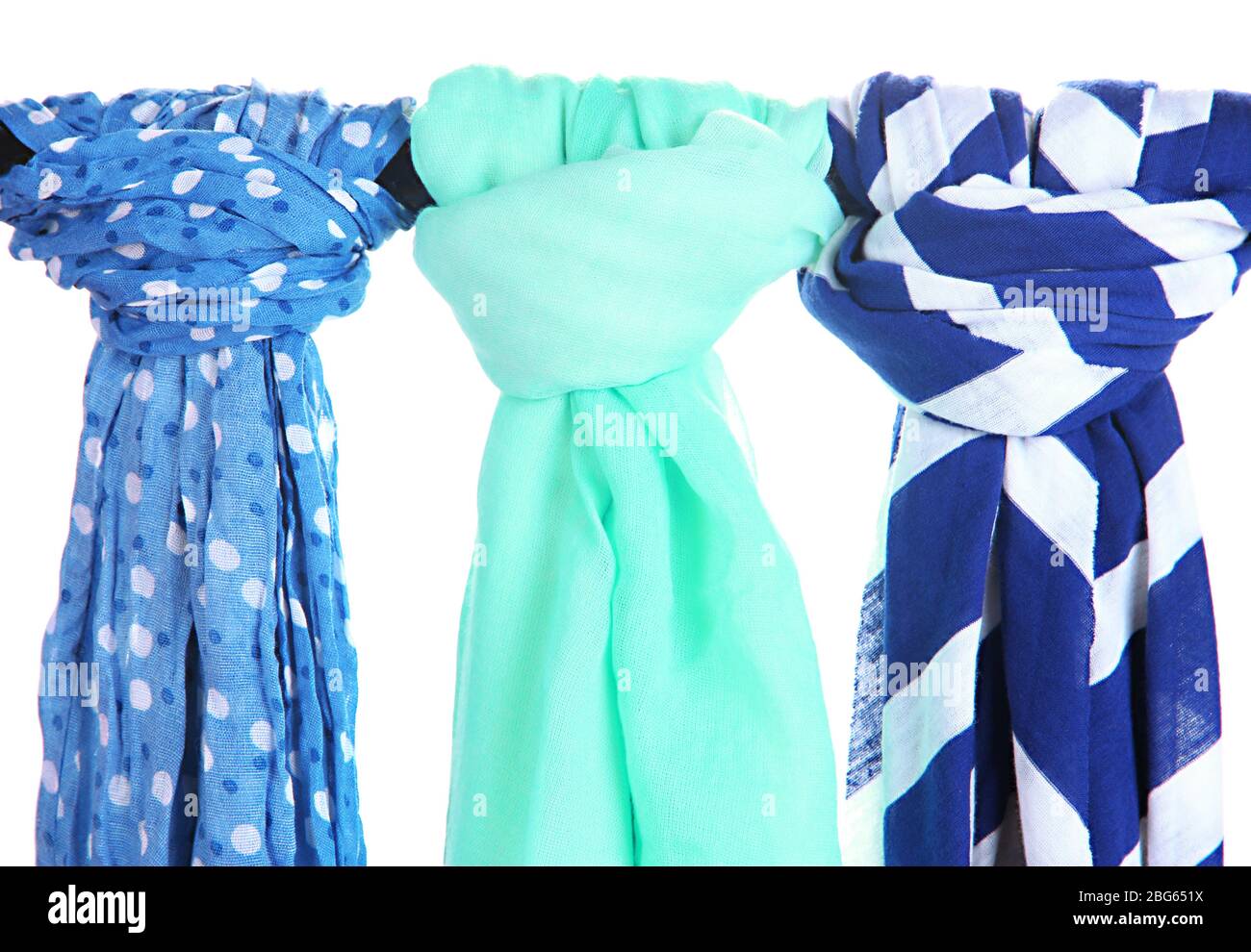 Colored scarves isolated on white Stock Photo - Alamy