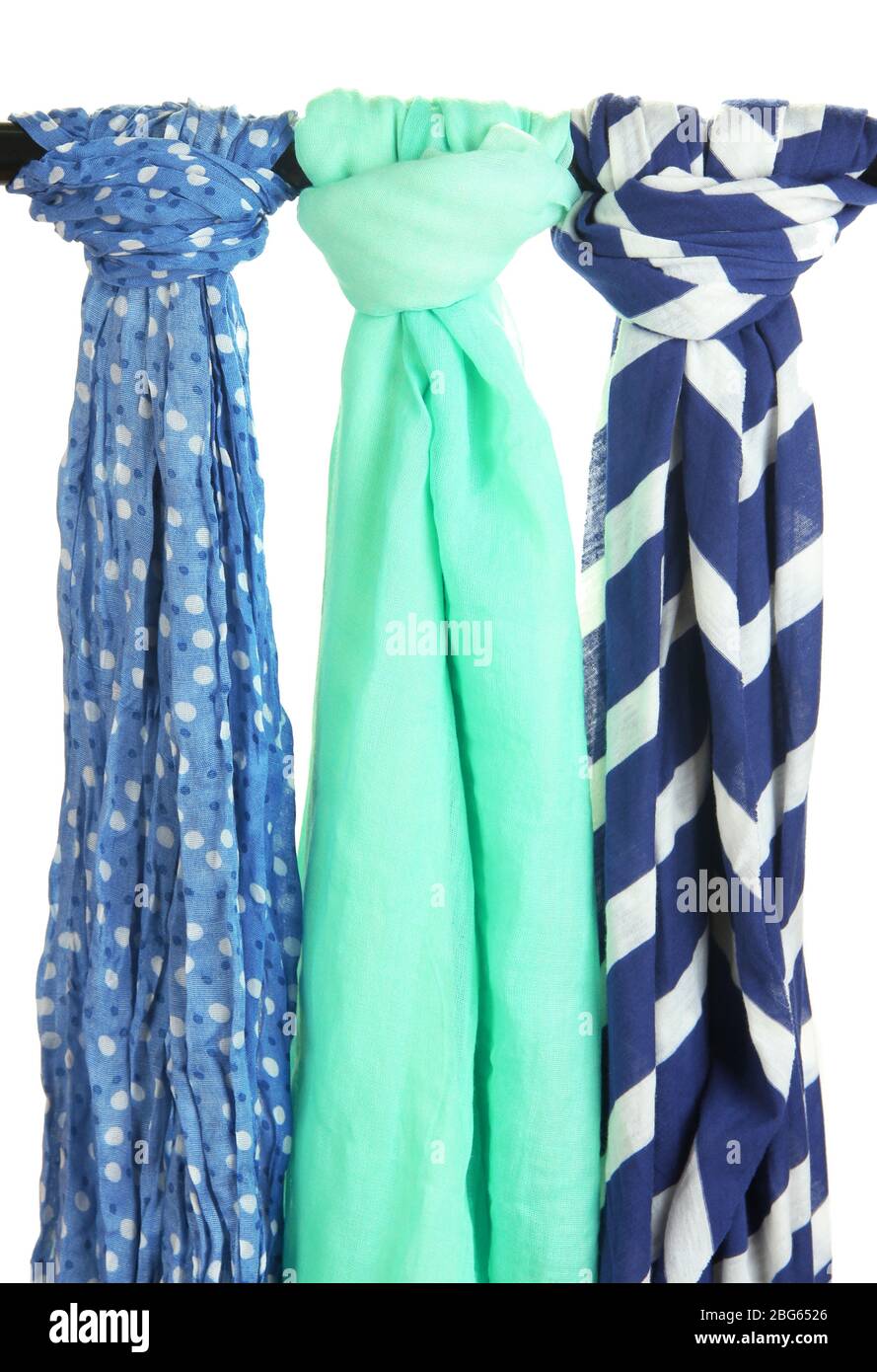 Colored scarves isolated on white Stock Photo - Alamy