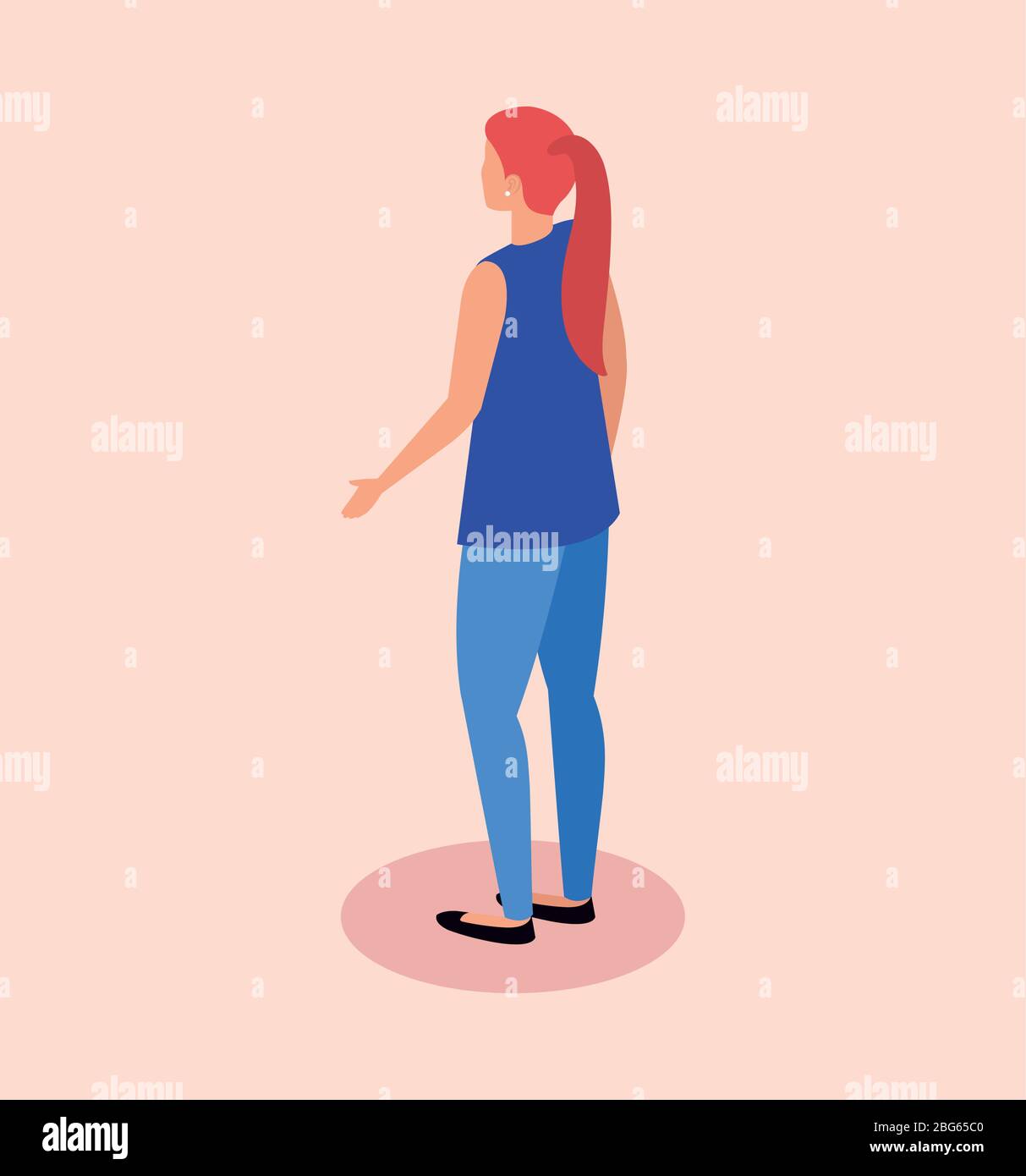 Back beautiful young woman Stock Vector Images - Alamy