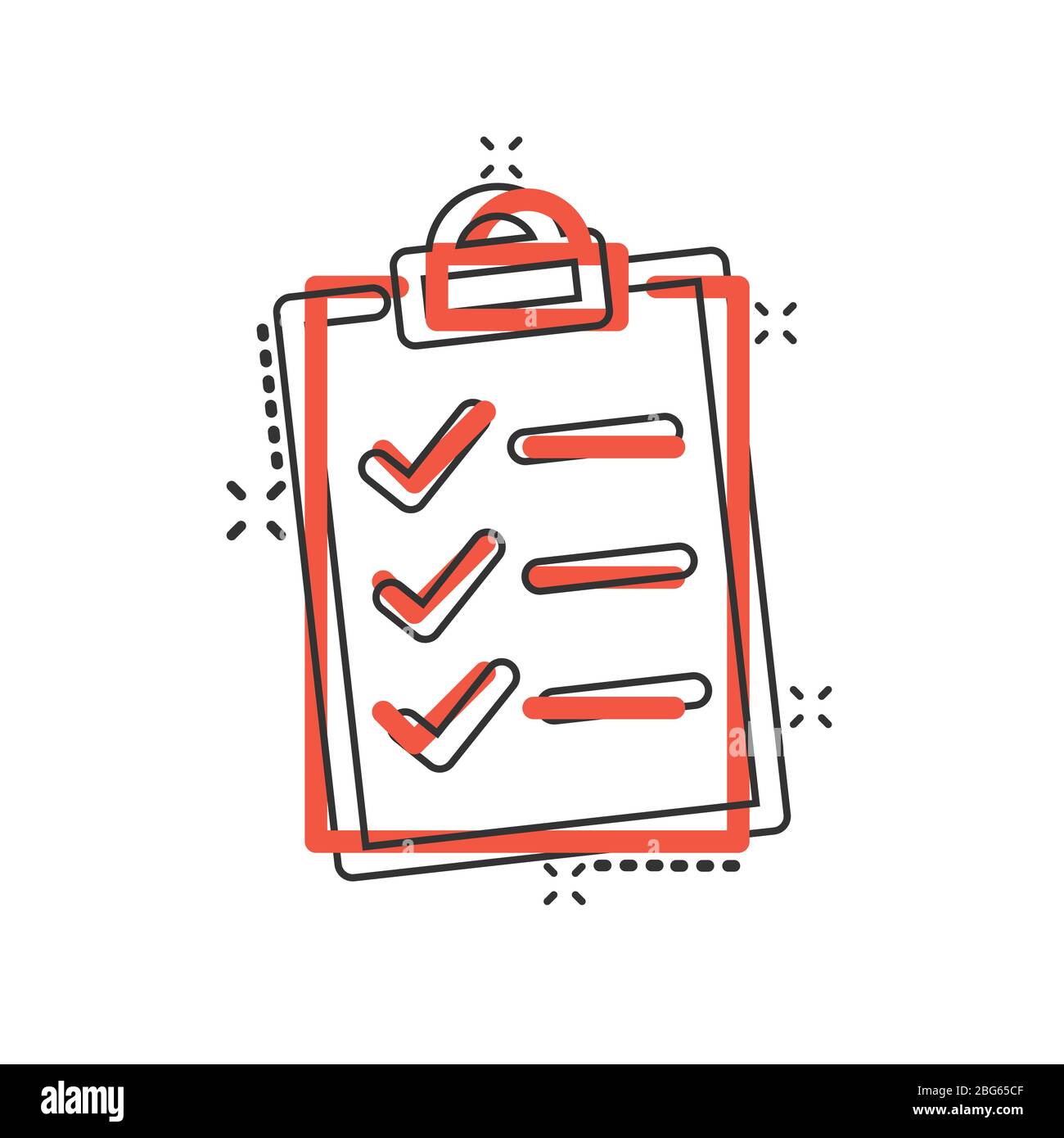 To do list icon in comic style. Document checklist cartoon vector ...