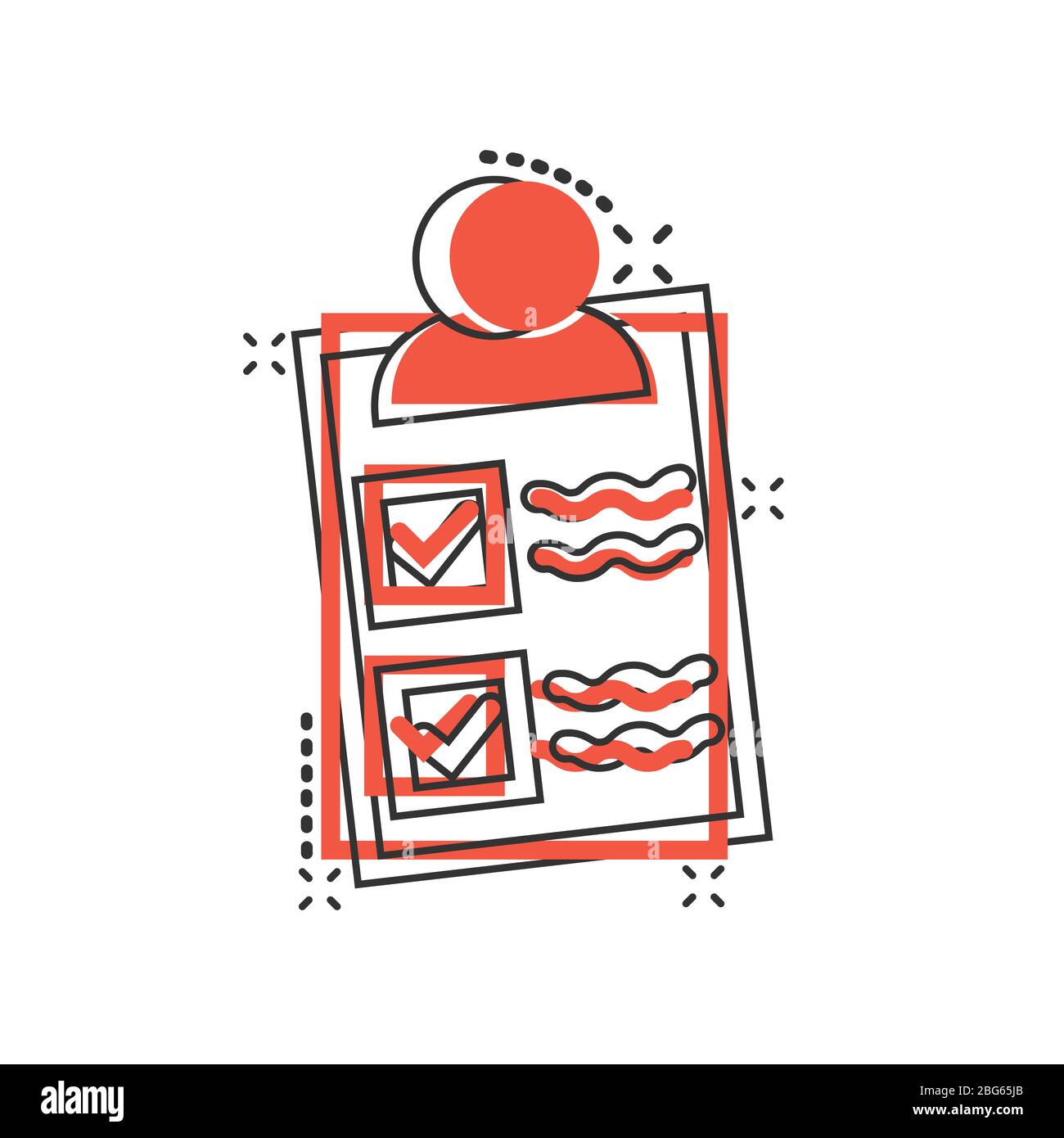 Document icon in comic style. Report cartoon vector illustration on ...