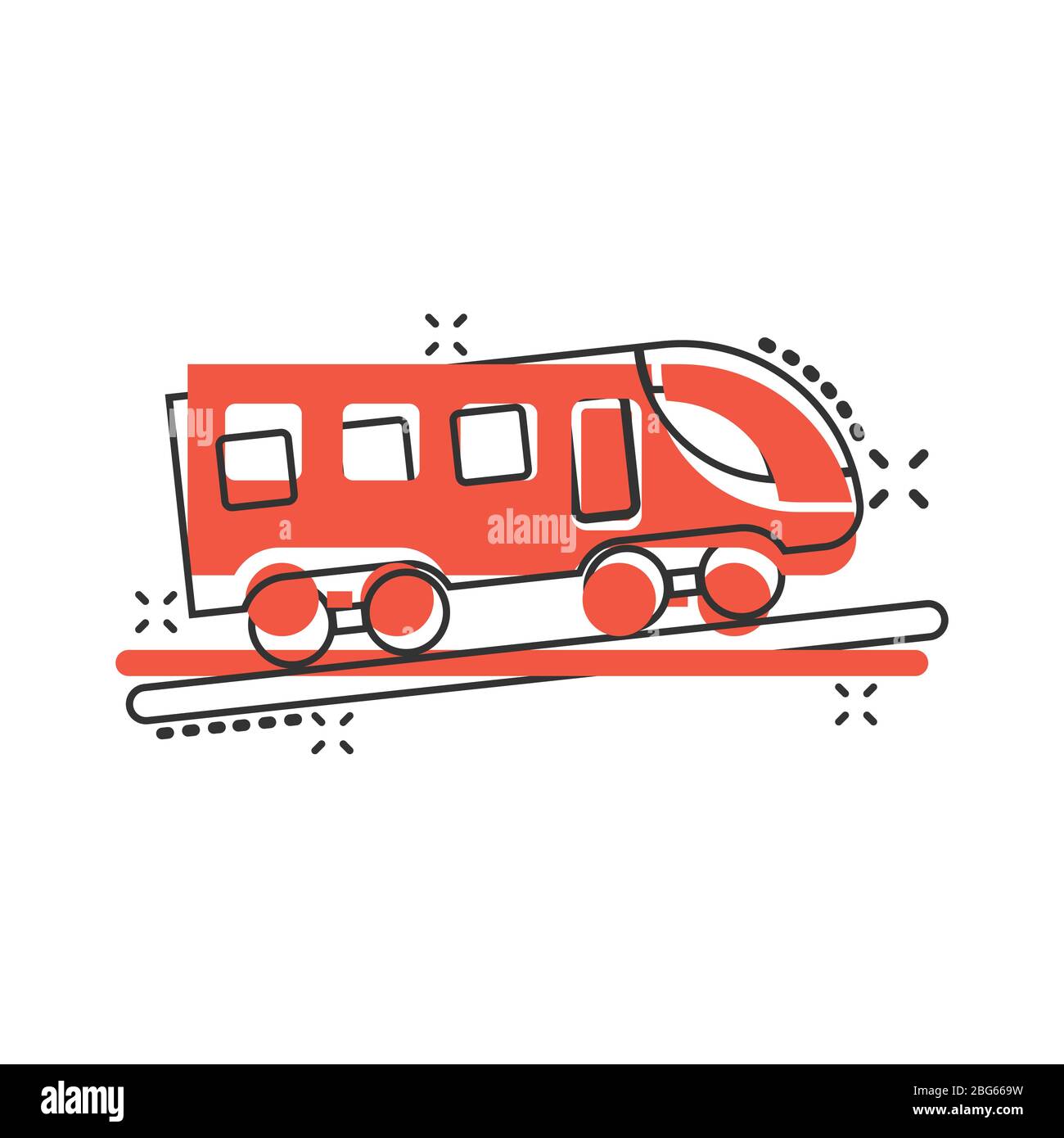 Metro icon in comic style. Train subway cartoon vector illustration on ...