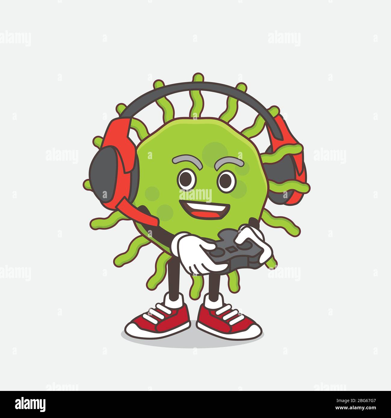 Illustration of Green Virus Mascot Character Vector Stock Vector Image ...