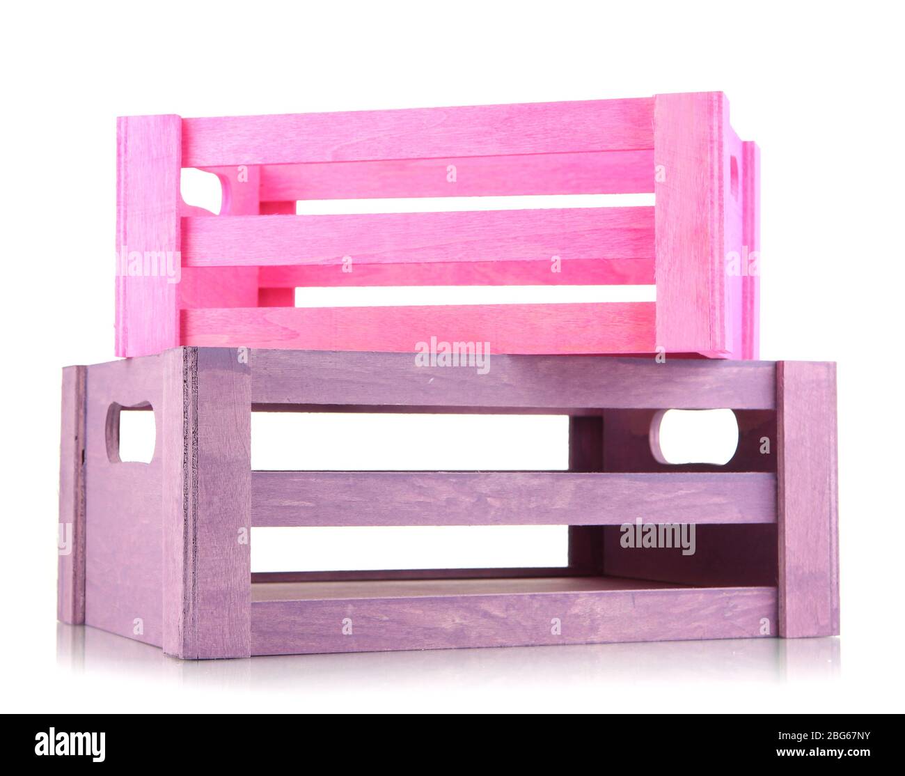 Color wooden crates, isolated on white Stock Photo - Alamy