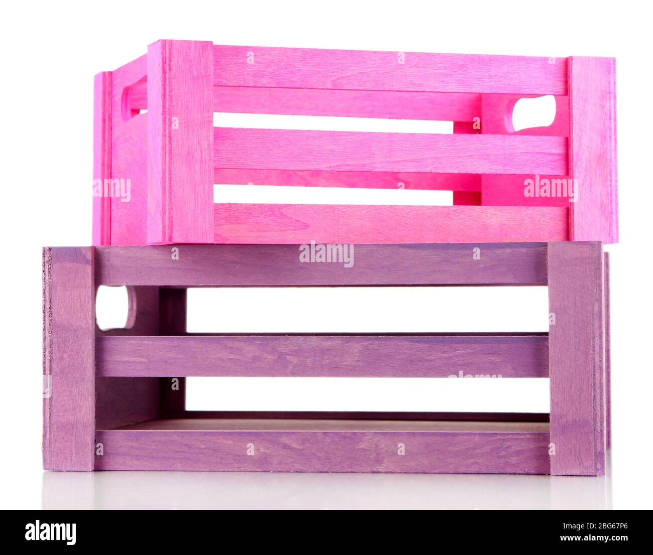 Color wooden crates, isolated on white Stock Photo - Alamy