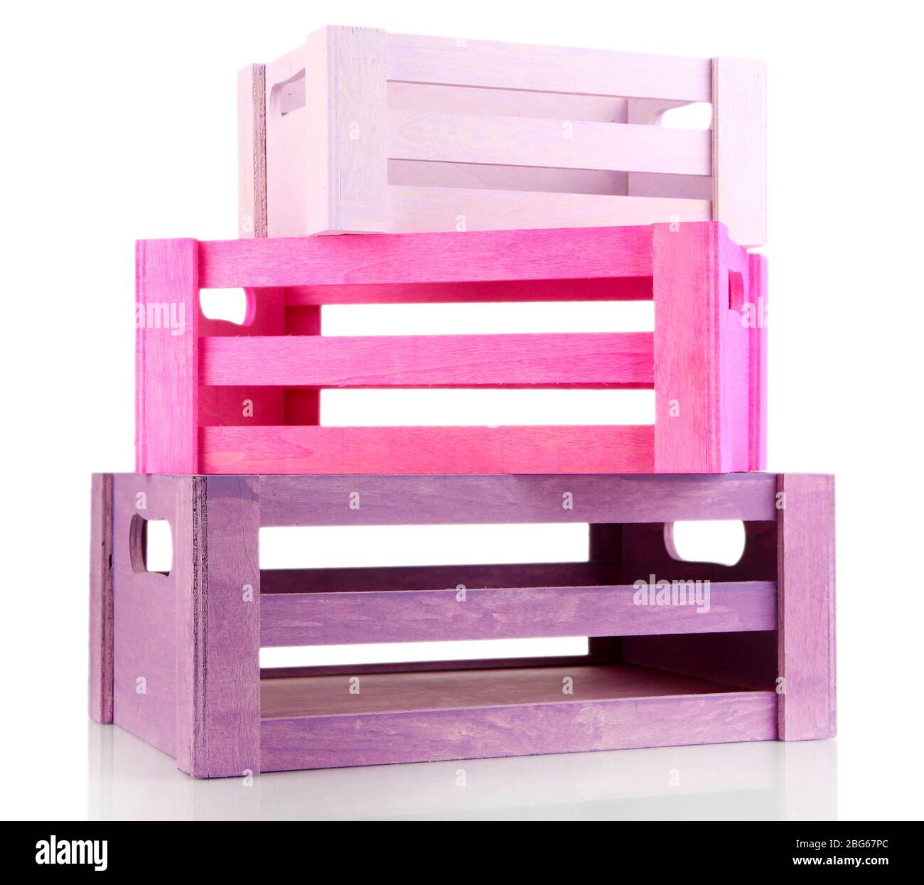 Color wooden crates, isolated on white Stock Photo - Alamy