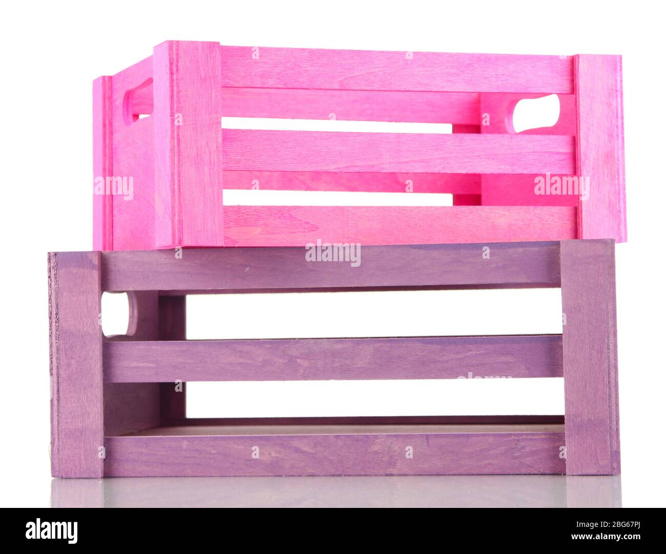 Color wooden crates, isolated on white Stock Photo - Alamy