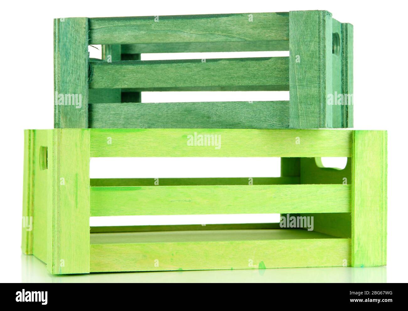 Color wooden crates, isolated on white Stock Photo - Alamy