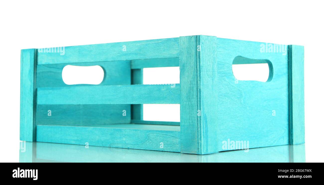 Color wooden crate, isolated on white Stock Photo - Alamy
