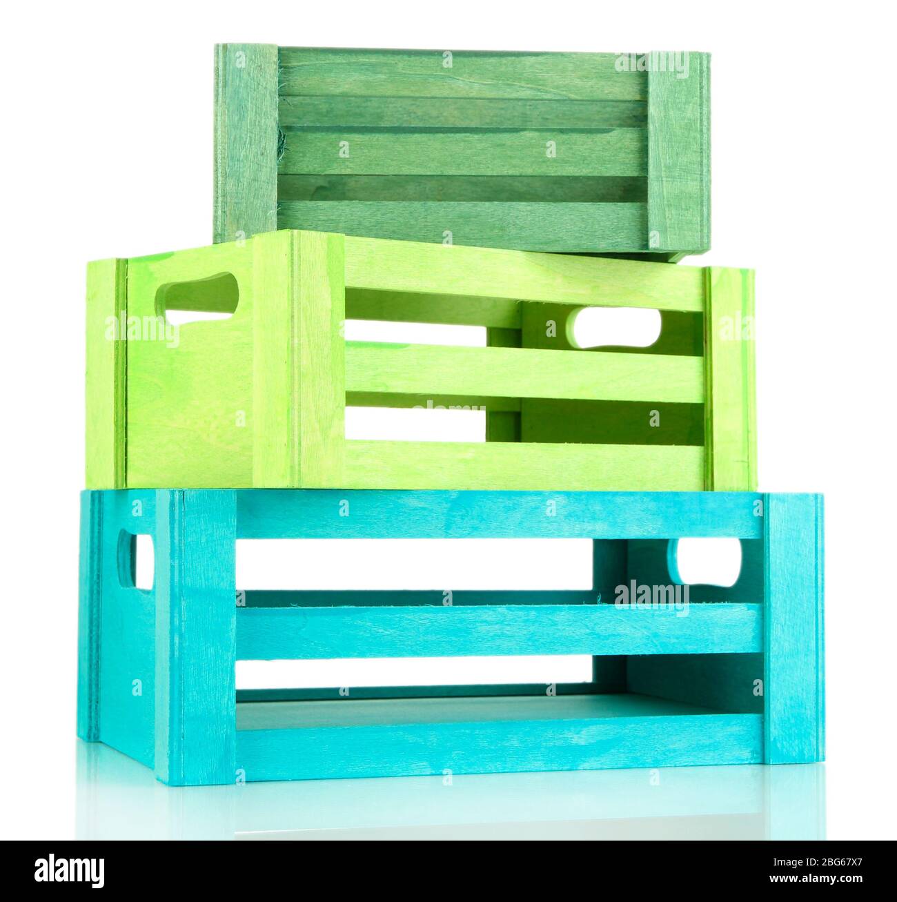 Color wooden crates, isolated on white Stock Photo - Alamy