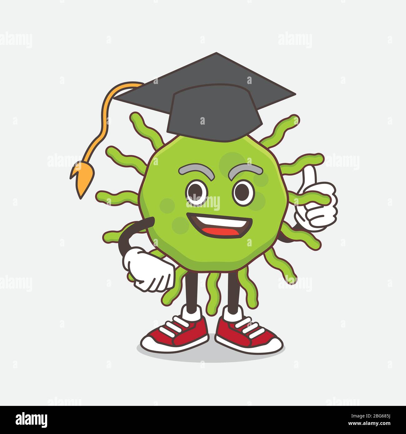 Illustration of Green Virus Mascot Character Vector Stock Vector Image ...