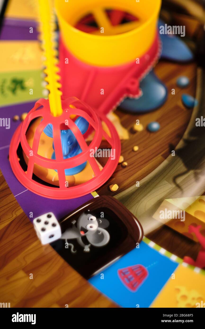 Close up of assembled Hasbro Mouse trap board game with one mouse ...