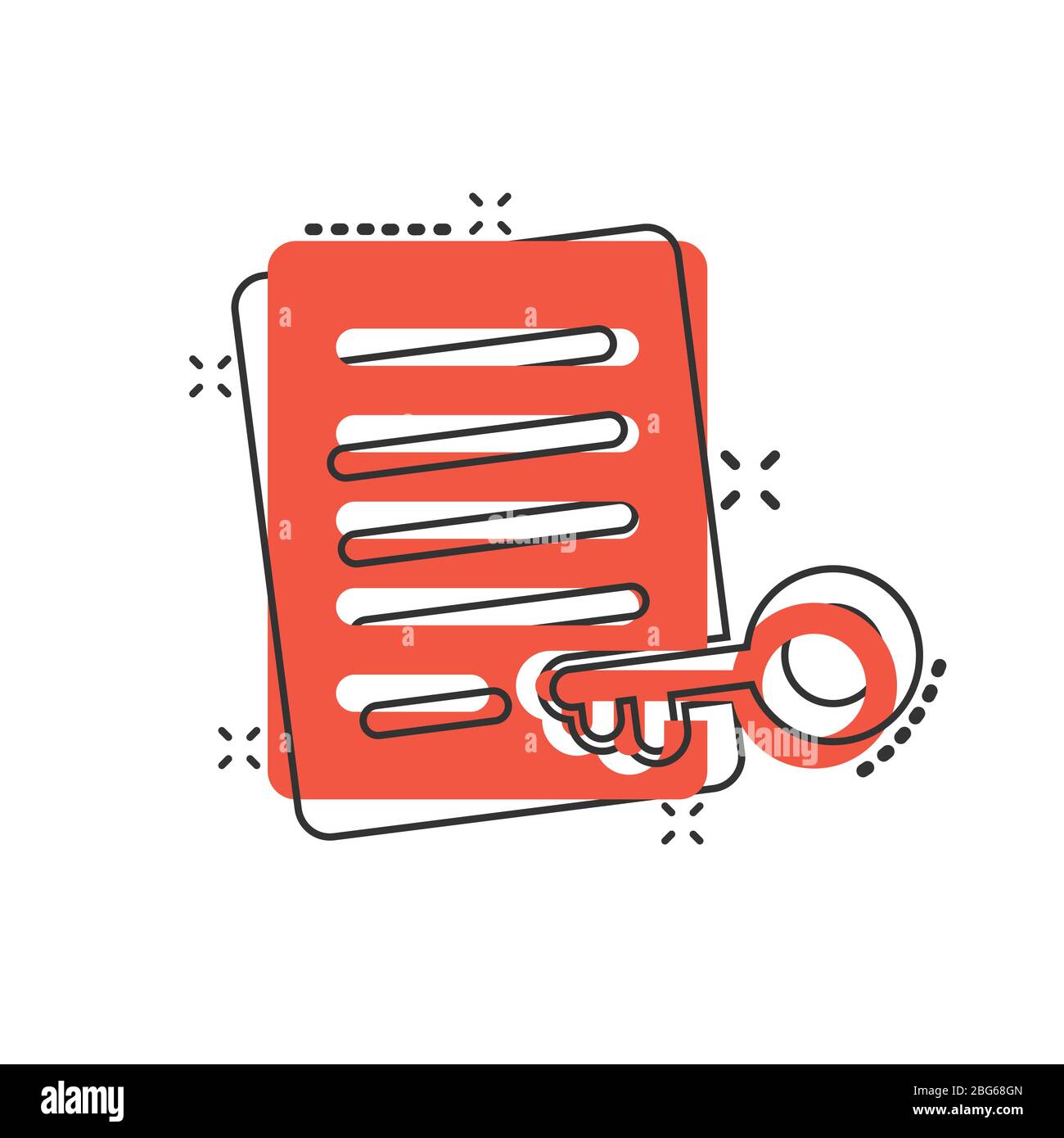 Password account icon in comic style. Keyword cartoon vector ...