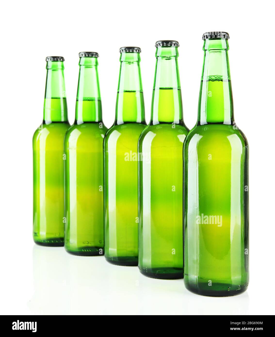 Bottles of beer isolated on white Stock Photo - Alamy