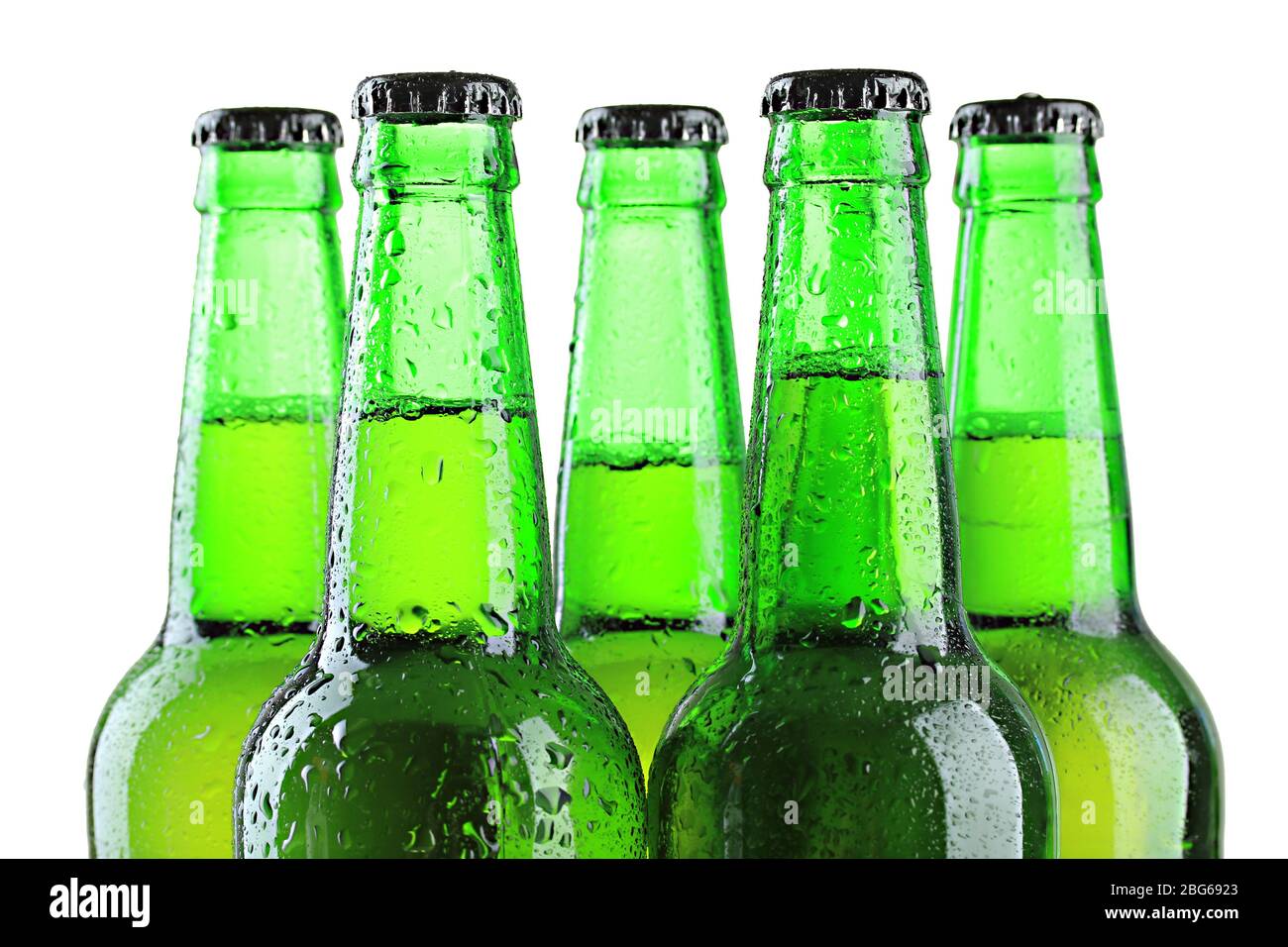 Bottles of beer isolated on white Stock Photo - Alamy