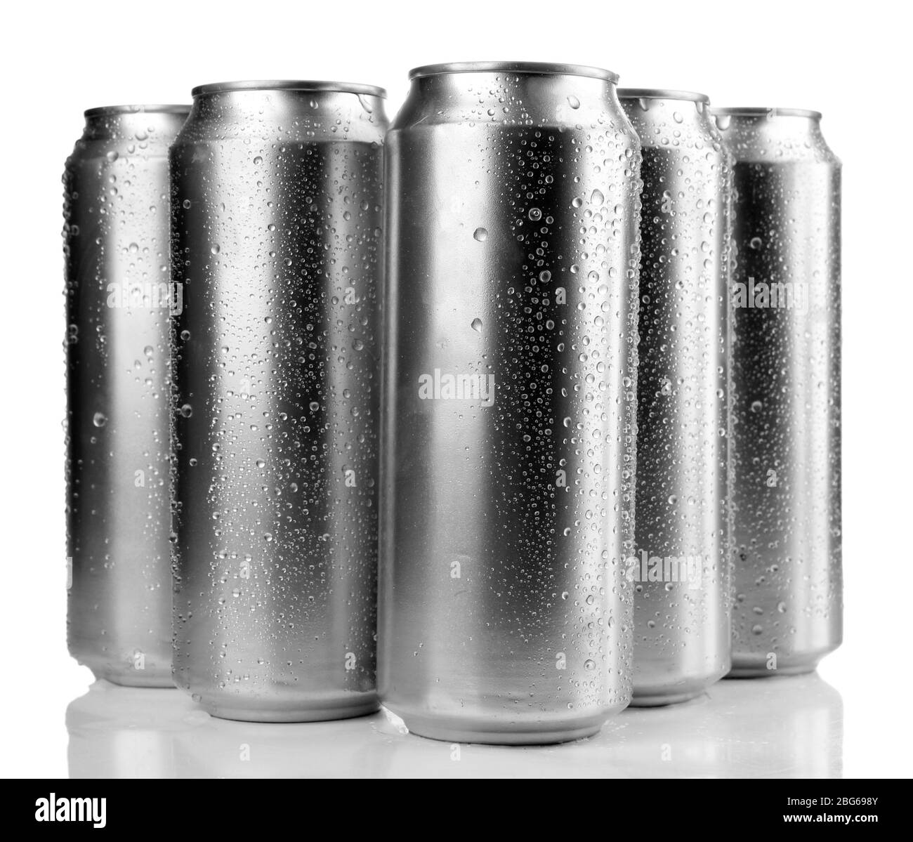 Metal cans of beer, isolated on white Stock Photo - Alamy