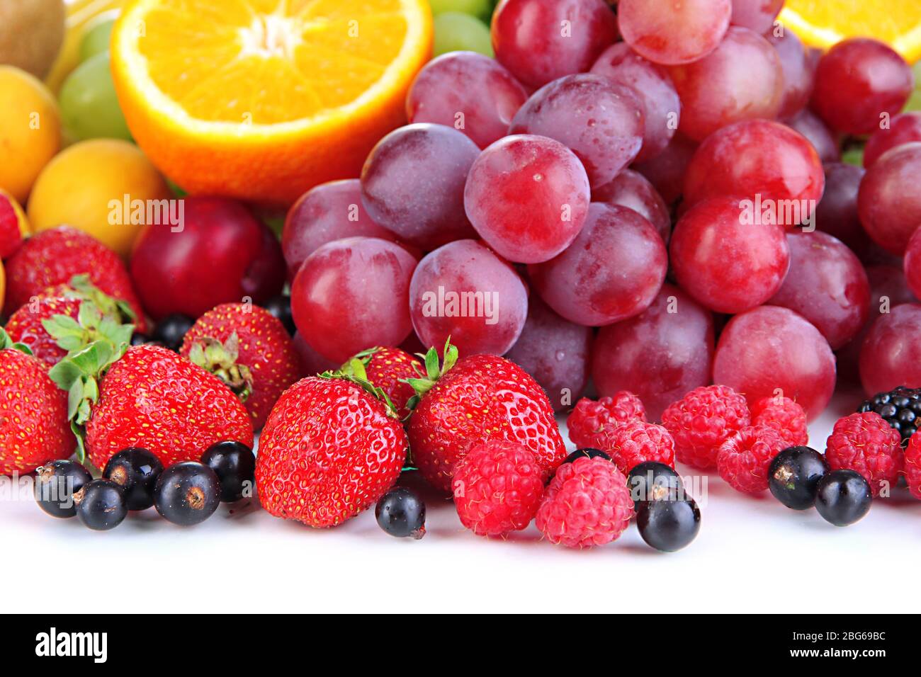 Fresh fruits and berries close up Stock Photo - Alamy