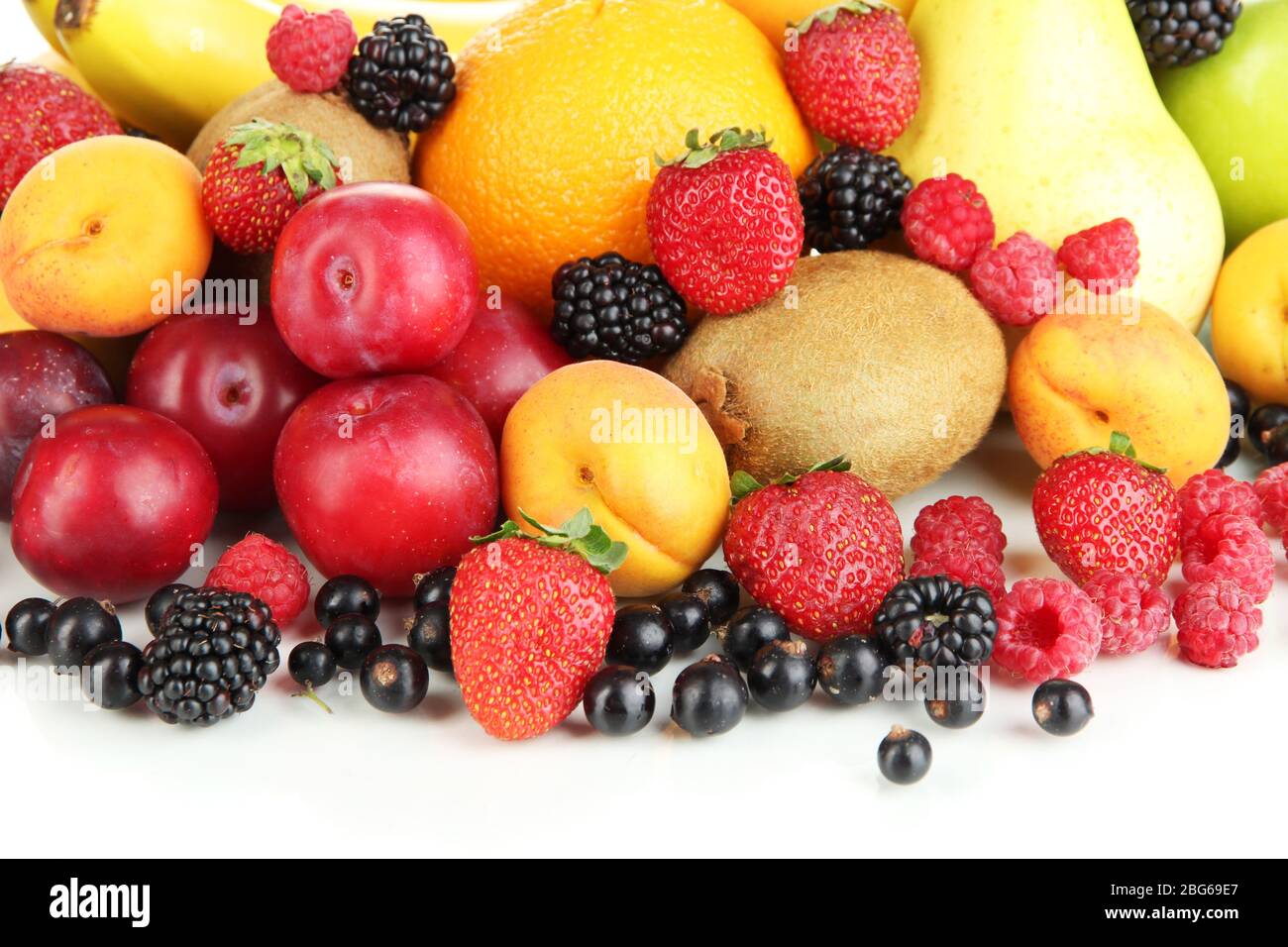 Fresh fruits and berries close up Stock Photo - Alamy