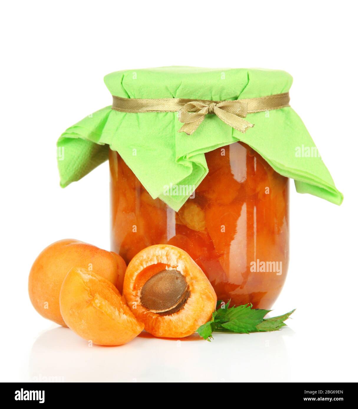 Apricot jam, isolated on white Stock Photo - Alamy